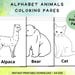 26 Printable Alphabet Coloring Pages, Coloring Book, Animals Alphabet ...