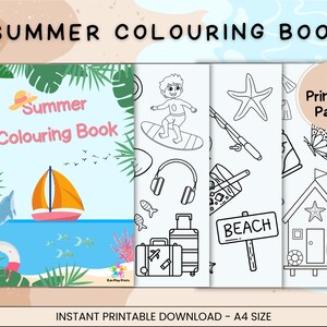 10 Printable Summer Colouring Pages, Summer Coloring Pages, Vacation ...