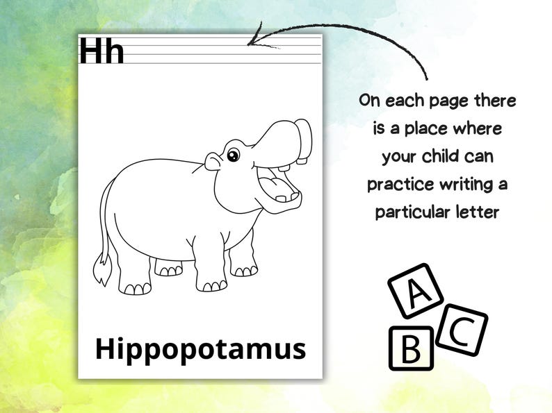 26 Printable Alphabet Coloring Pages, Coloring Book, Animals Alphabet ...