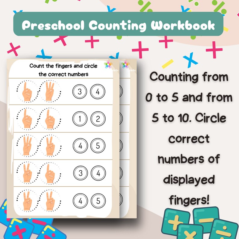 10 Printable Counting Workbook, Counting Exercises for Kids, Math ...