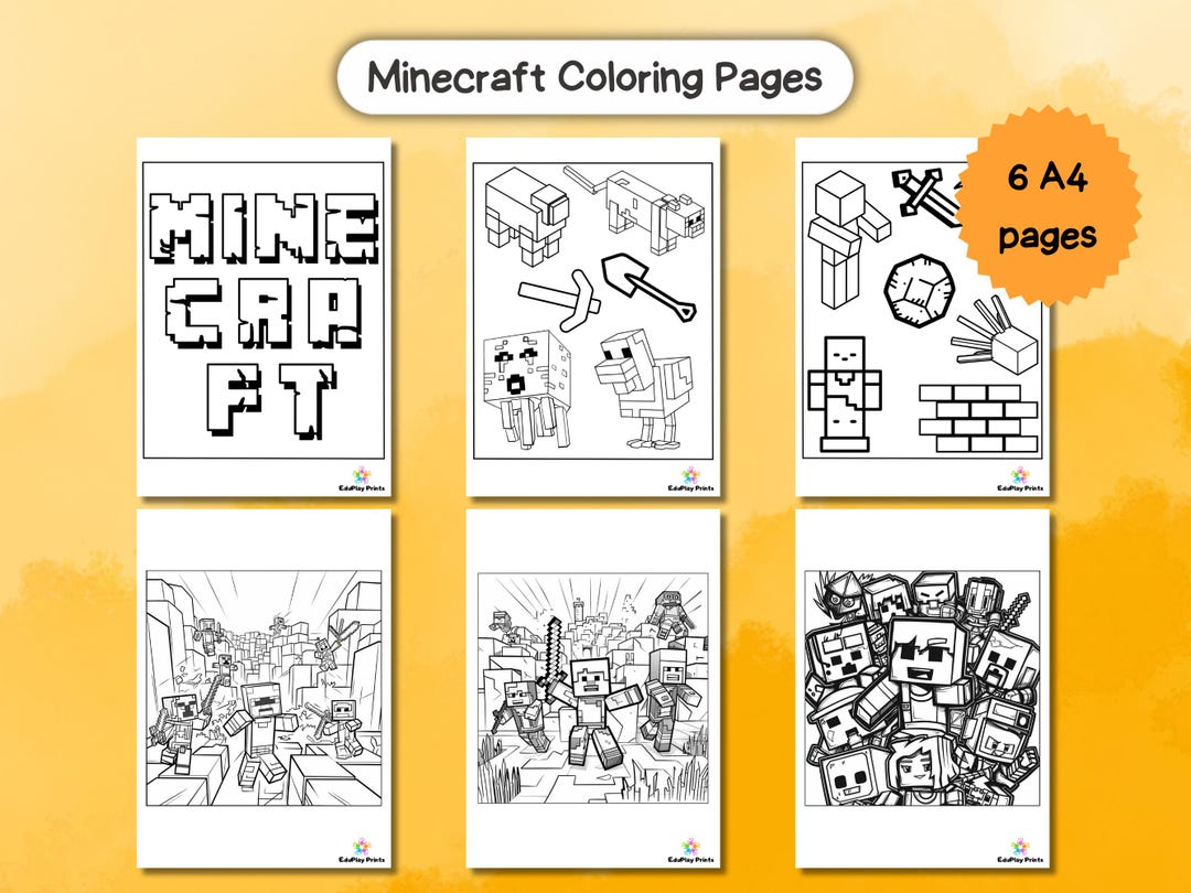 6 Printable Minecraft Coloring Pages, Coloring Book, Kids Activities ...