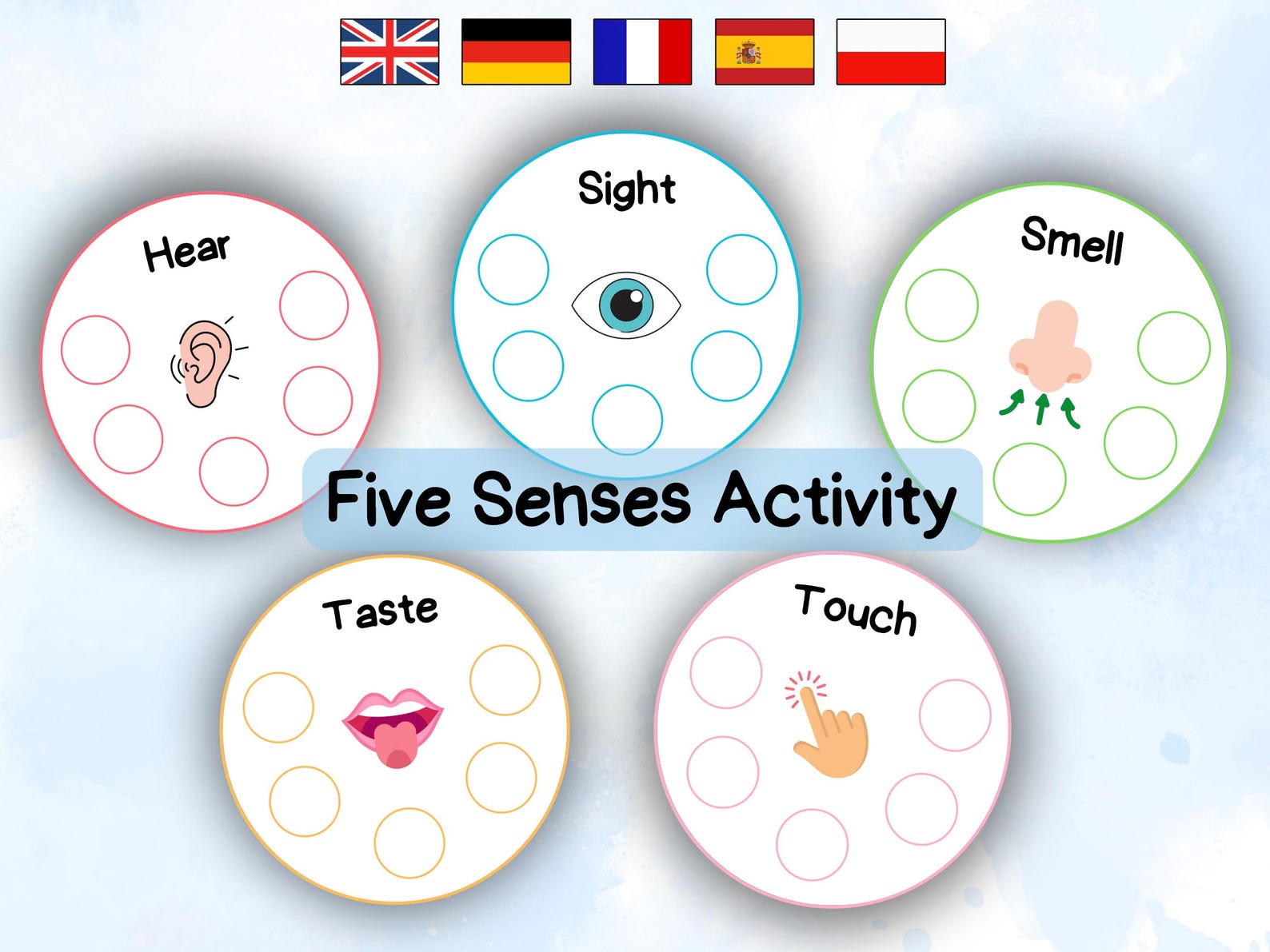 Five Senses Activity for Kids, Printable Sorting Activity, 5 Senses ...