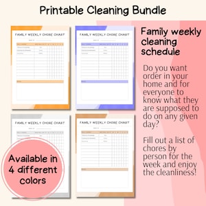 Editable Cleaning Checklist Bundle, Printable Cleaning Planner, Kids ...