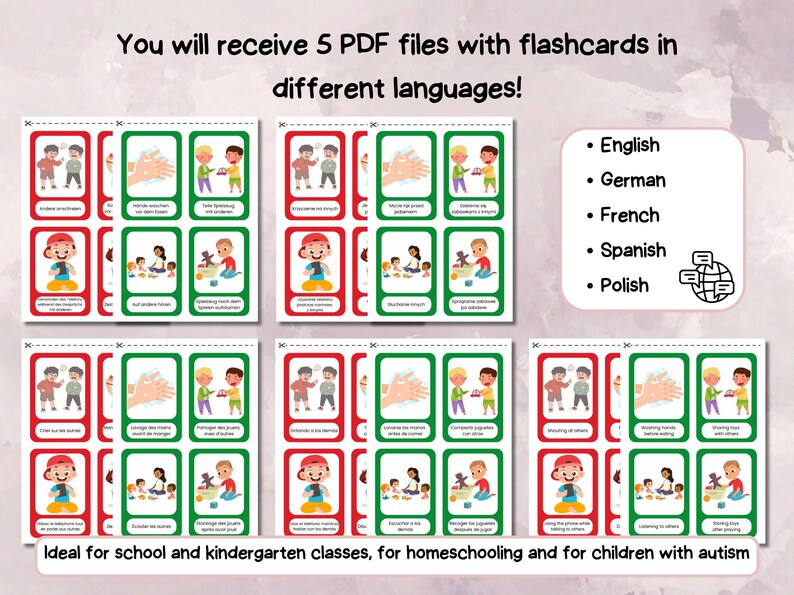 Do’s and Don’ts Flash Cards for Kids, 5 Languages, Montessori Cards ...