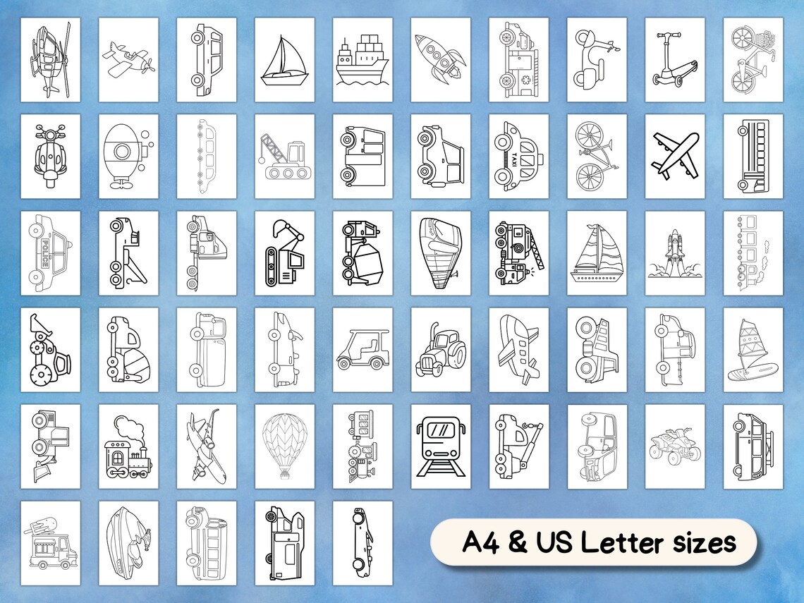 55 Vehicles Coloring Pages, Colouring Book, Coloring Pages, Cars ...