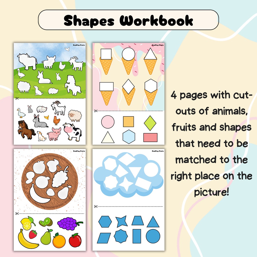 Printable Shapes Workbook, Preschool Activities, Worksheet for Kids ...