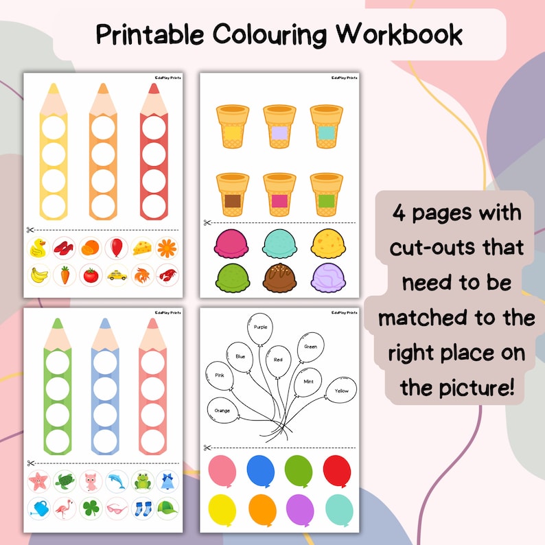 Cuaderno imprimible para aprender los colores, Hojas de trabajo de ...