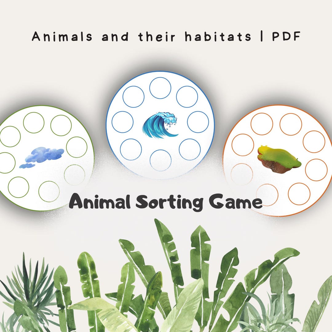 Printable Animal Sorting Game PDF, Learn About Animal Habitats ...