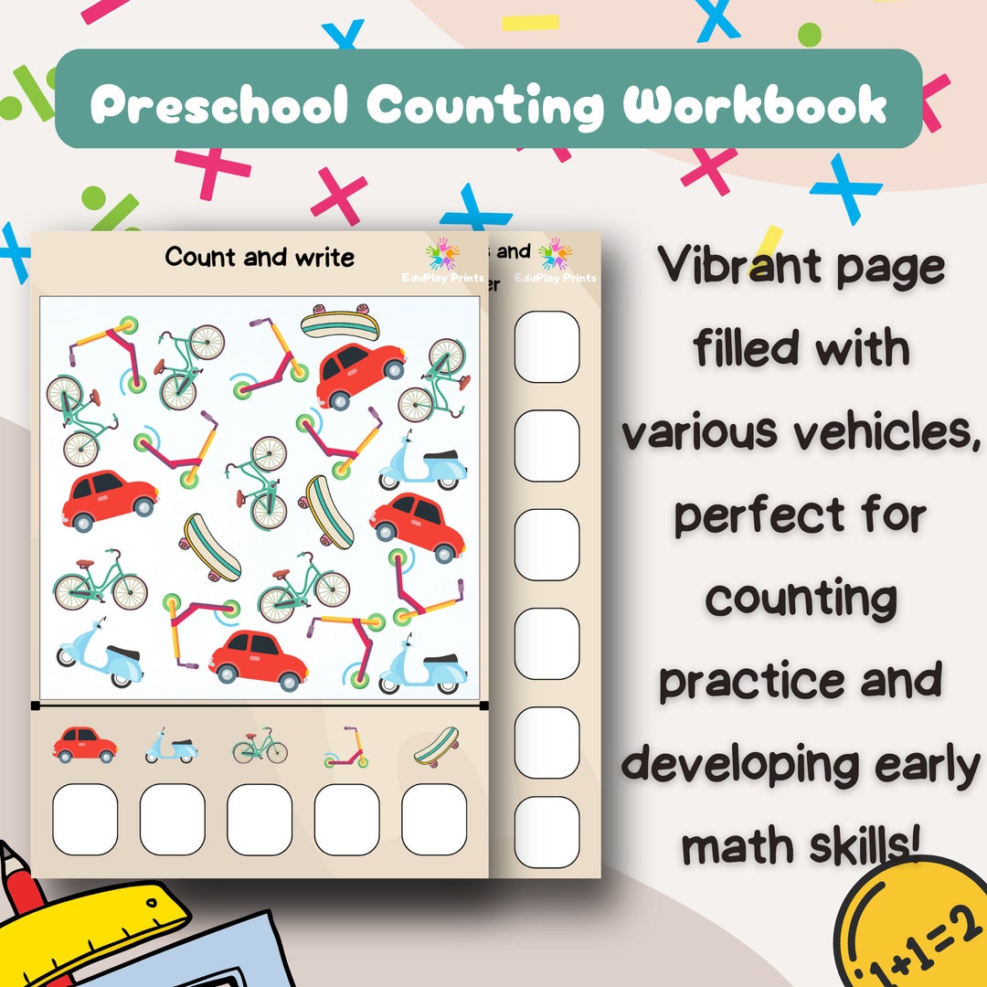 10 Printable Counting Workbook, Counting Exercises for Kids, Math ...