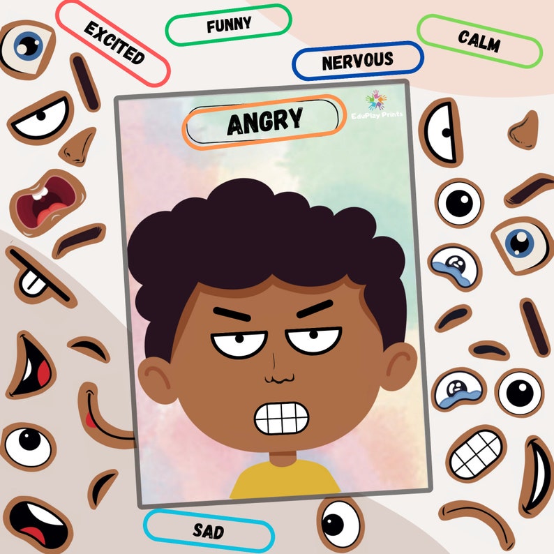 Printable Emotions Activity for Kids - Boy Version, Preschool ...