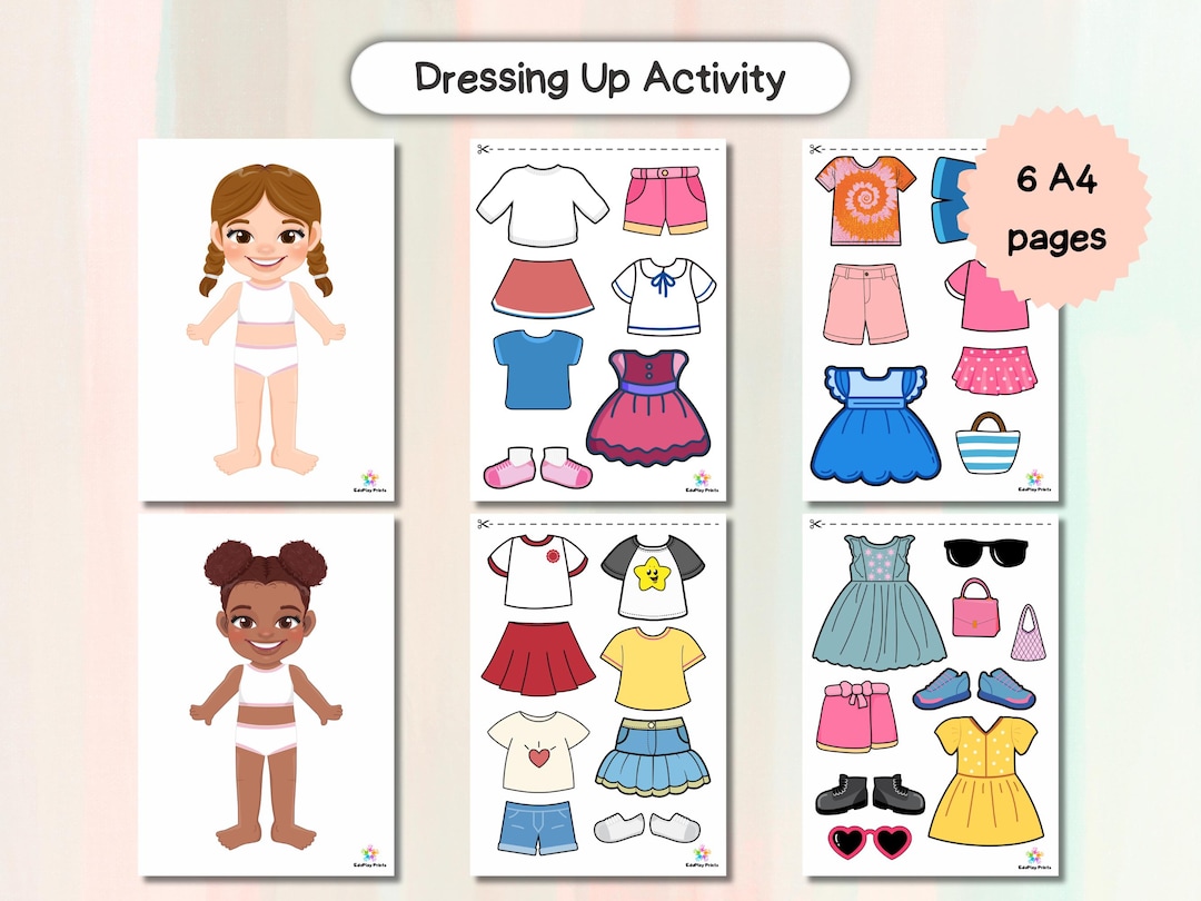 Printable Dress up Activity Girl Version, Dressing Activity, Kids Game ...