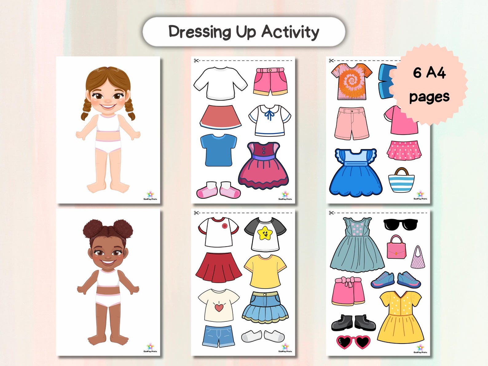 Printable Dress up Activity Girl Version, Dressing Activity, Kids Game ...