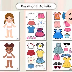 Printable Dress up Activity Girl Version, Dressing Activity, Kids Game ...