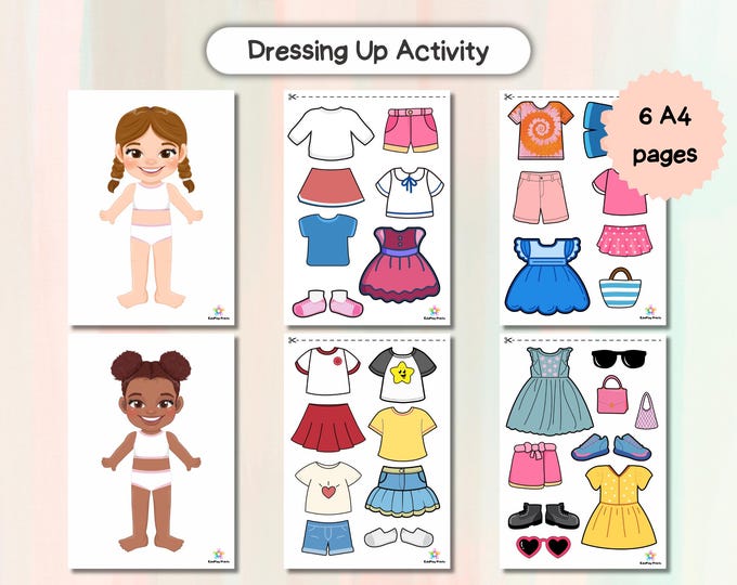Printable Dress up Activity Girl Version, Dressing Activity, Kids Game ...