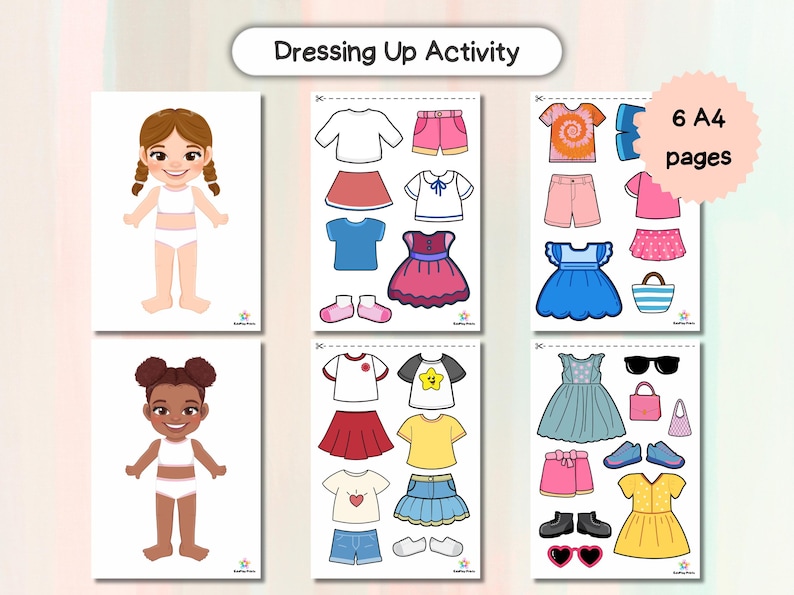 Printable Dress up Activity Girl Version, Dressing Activity, Kids Game ...