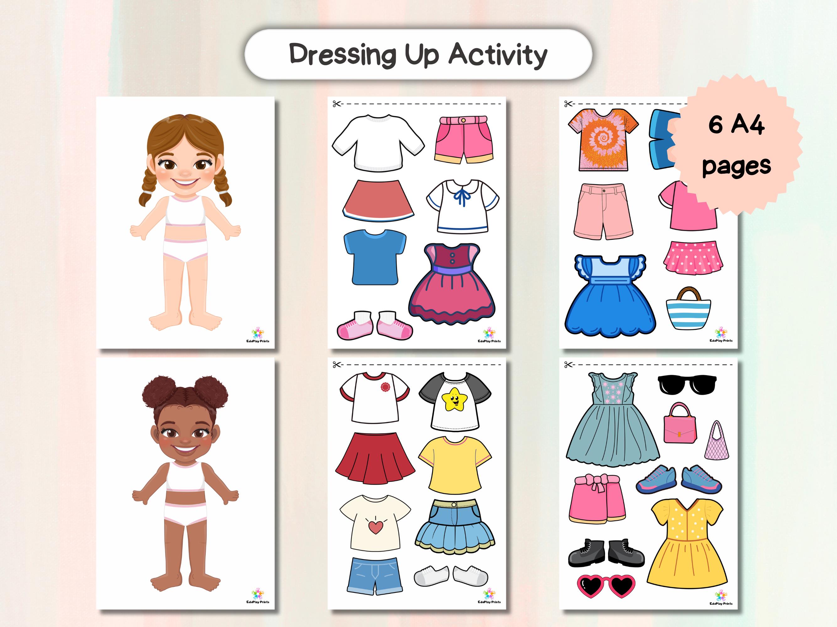 Printable Dress up Activity Girl Version, Dressing Activity, Kids Game ...