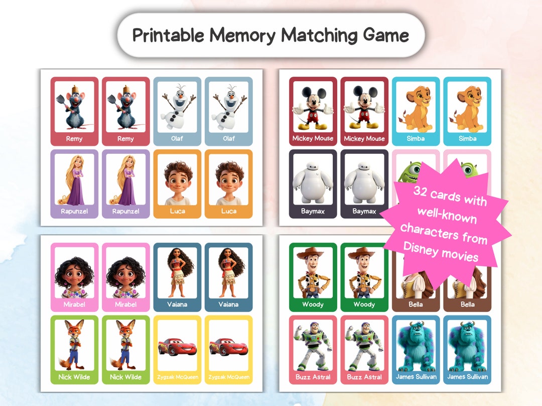 Montessori Memory Matching Game, Memory Cards, Card Game, Memory Flash ...