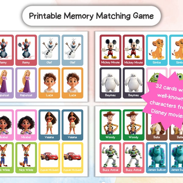 Memory Game Cards - Etsy