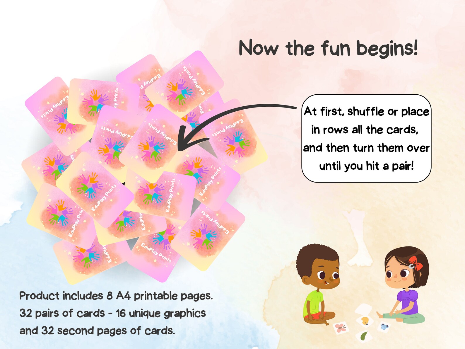 Montessori Memory Matching Game, Memory Cards, Card Game, Memory Flash ...