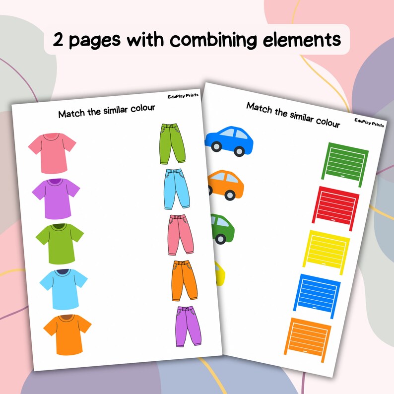 Printable Color Matching Workbook, Colour Learning Binder, Color ...