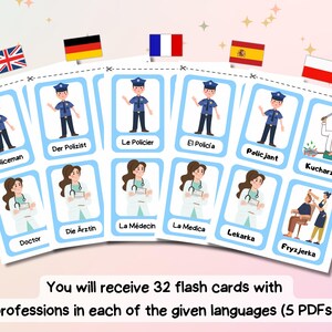 32 Professions Flashcards for Kids, Occupations Flash Cards, Children ...