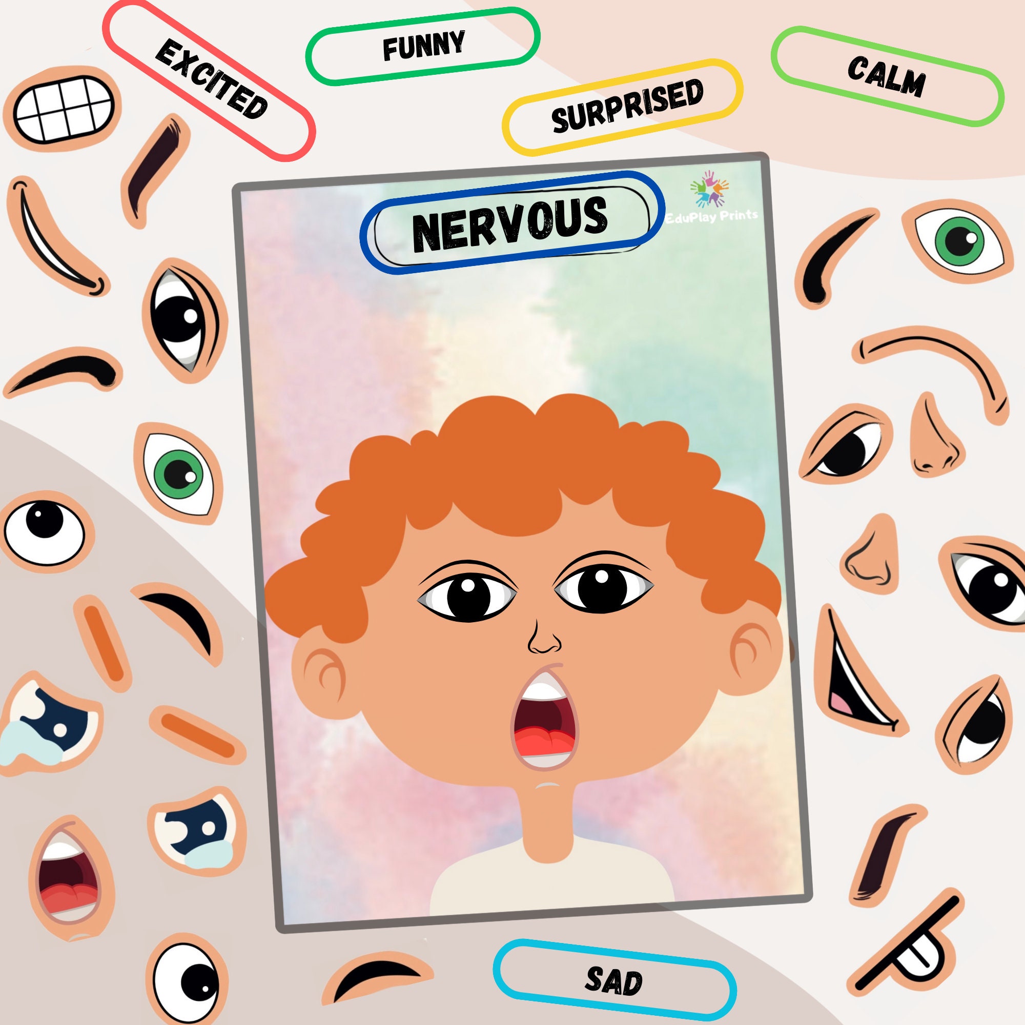 Printable Emotions Activity for Kids - Boy Version, Preschool ...