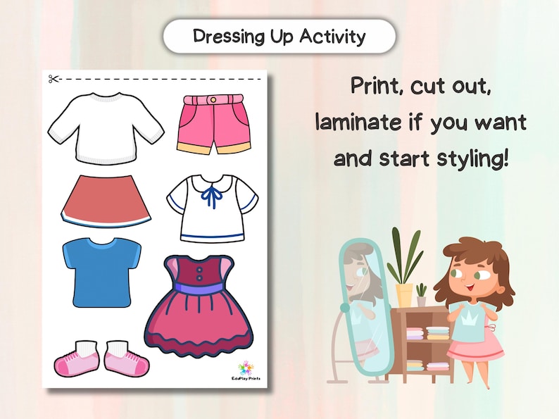 Printable Dress up Activity Girl Version, Dressing Activity, Kids Game ...