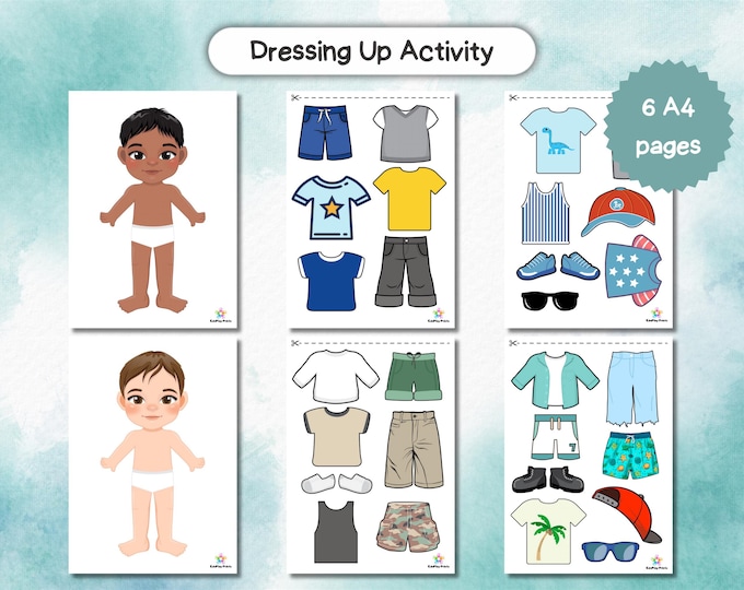 Printable Dress up Activity Boy Version, Dressing Activity, Kids Game ...