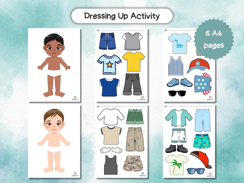 Printable Dress up Activity Boy Version, Dressing Activity, Kids Game ...