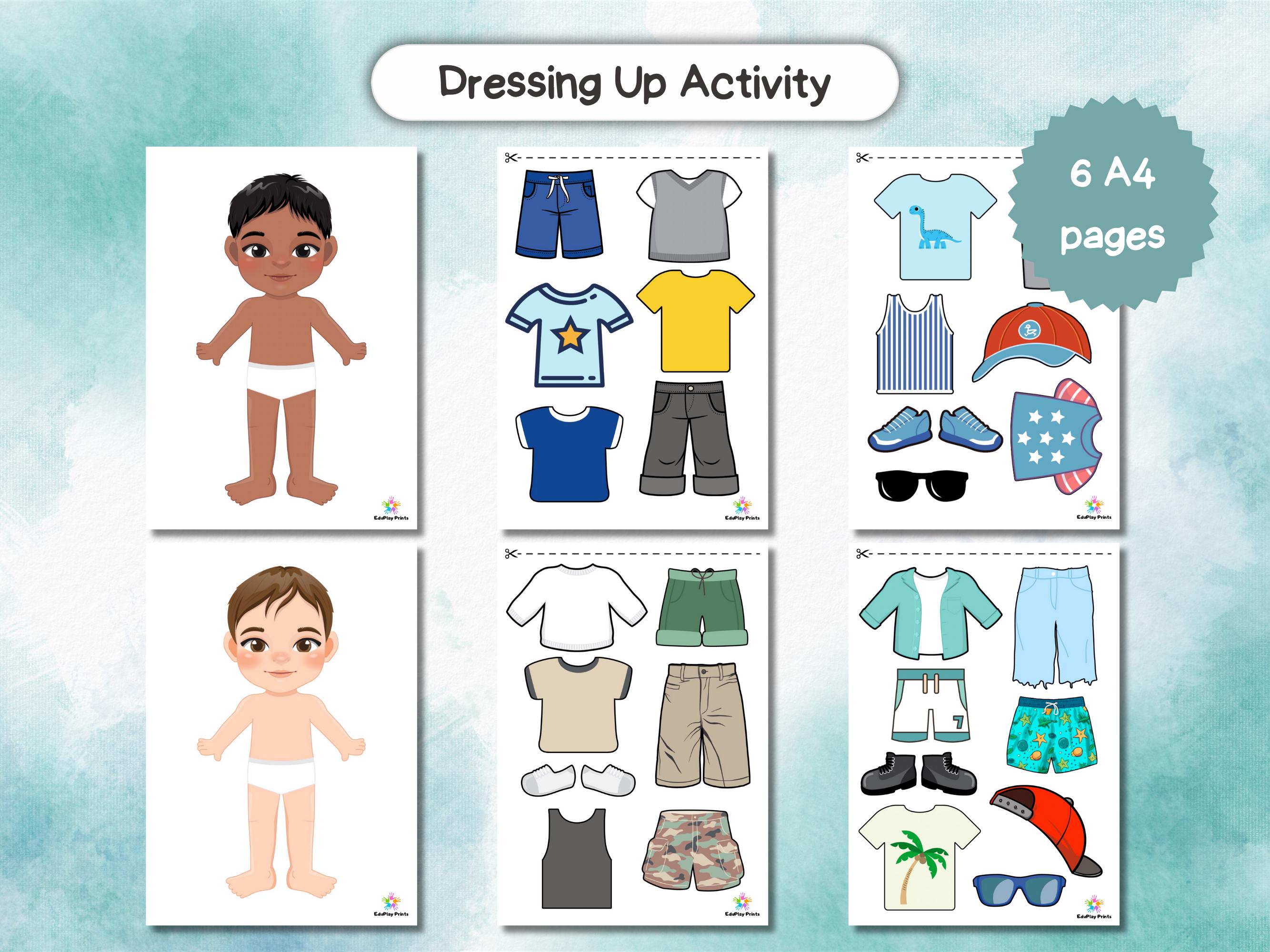 Printable Dress up Activity Boy Version, Dressing Activity, Kids Game ...