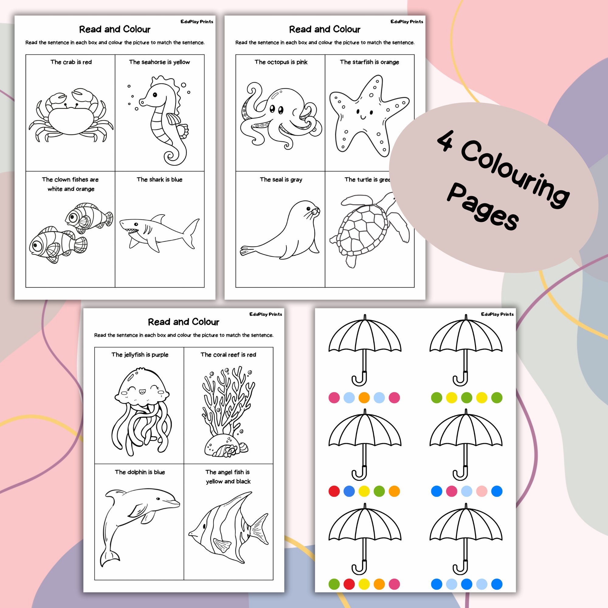 Printable Color Matching Workbook, Colour Learning Binder, Color ...
