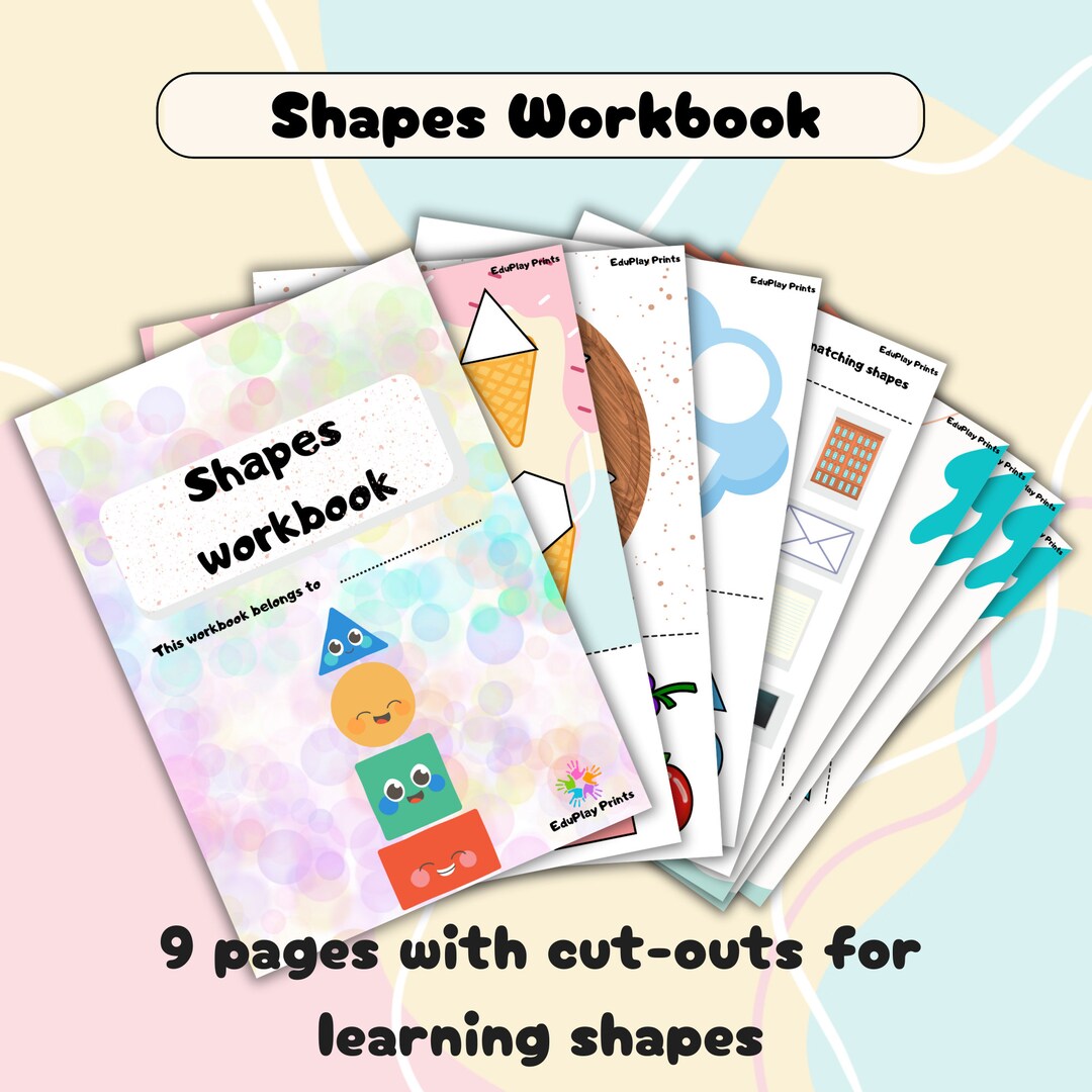 Printable Shapes Workbook, 9 A4 Pages, Preschool, Worksheets for Kids ...