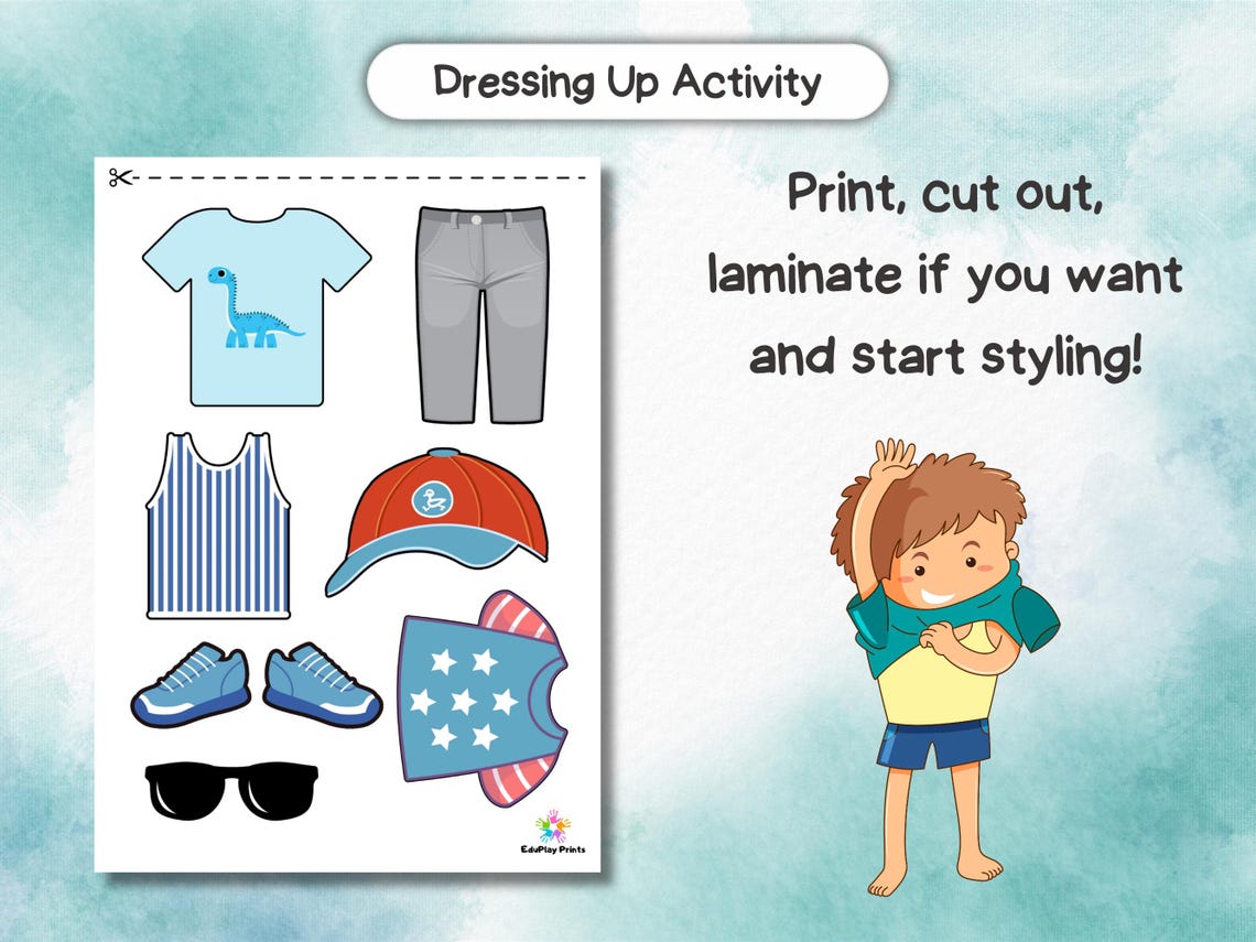 Printable Dress up Activity Boy Version, Dressing Activity, Kids Game ...