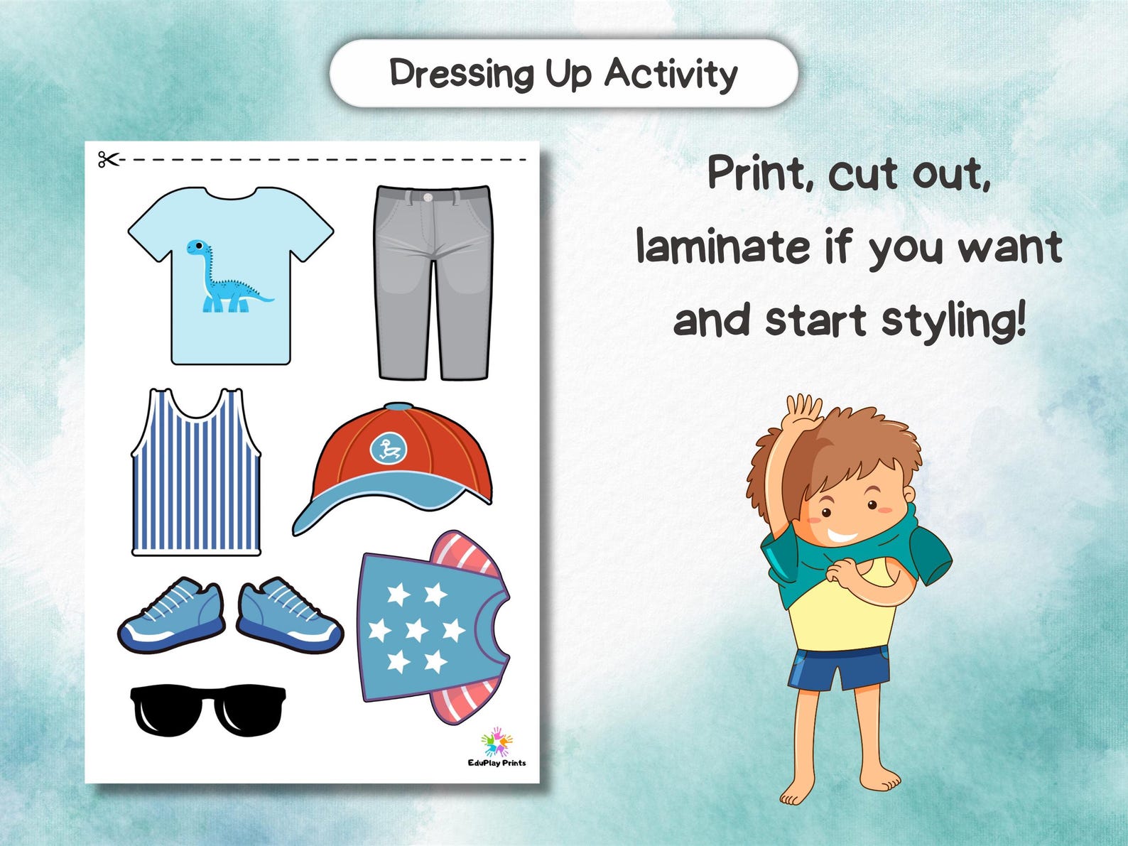 Printable Dress up Activity Boy Version, Dressing Activity, Kids Game ...