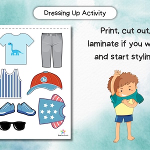 Printable Dress up Activity Boy Version, Dressing Activity, Kids Game ...