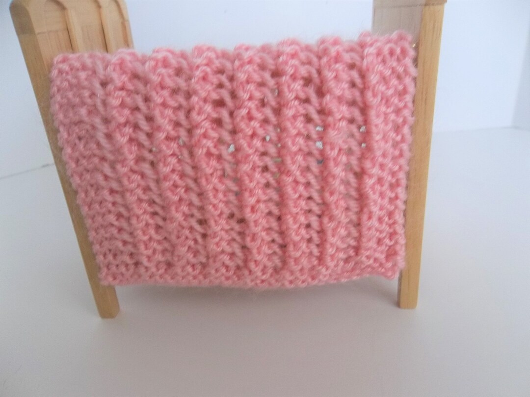 Knit Miniature Blanket Medium Pink Miniature Doll House - Etsy.de