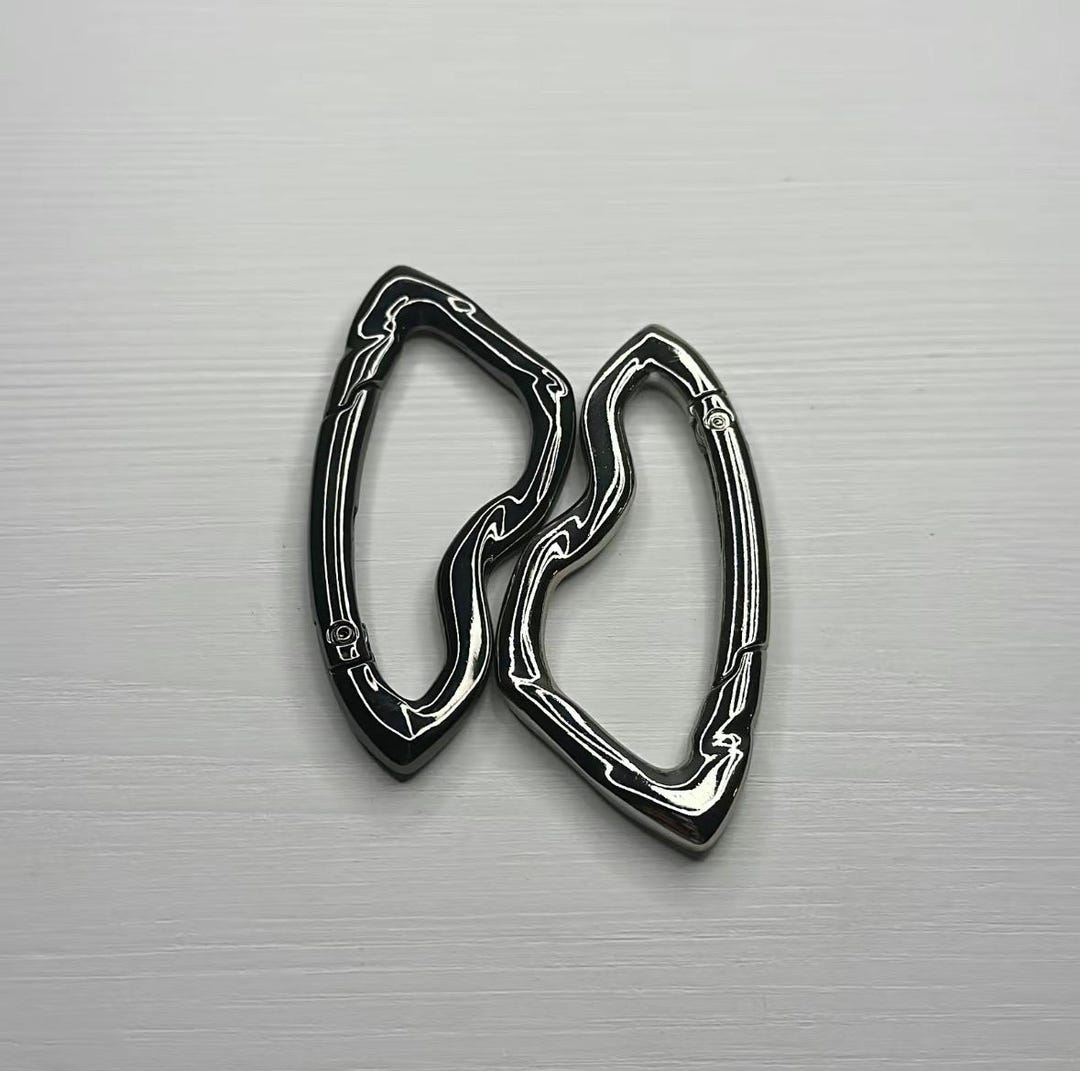 Y2K Carabiner Keychain, Stainless Steel Keychain, Grunge Punk Key Clip ...