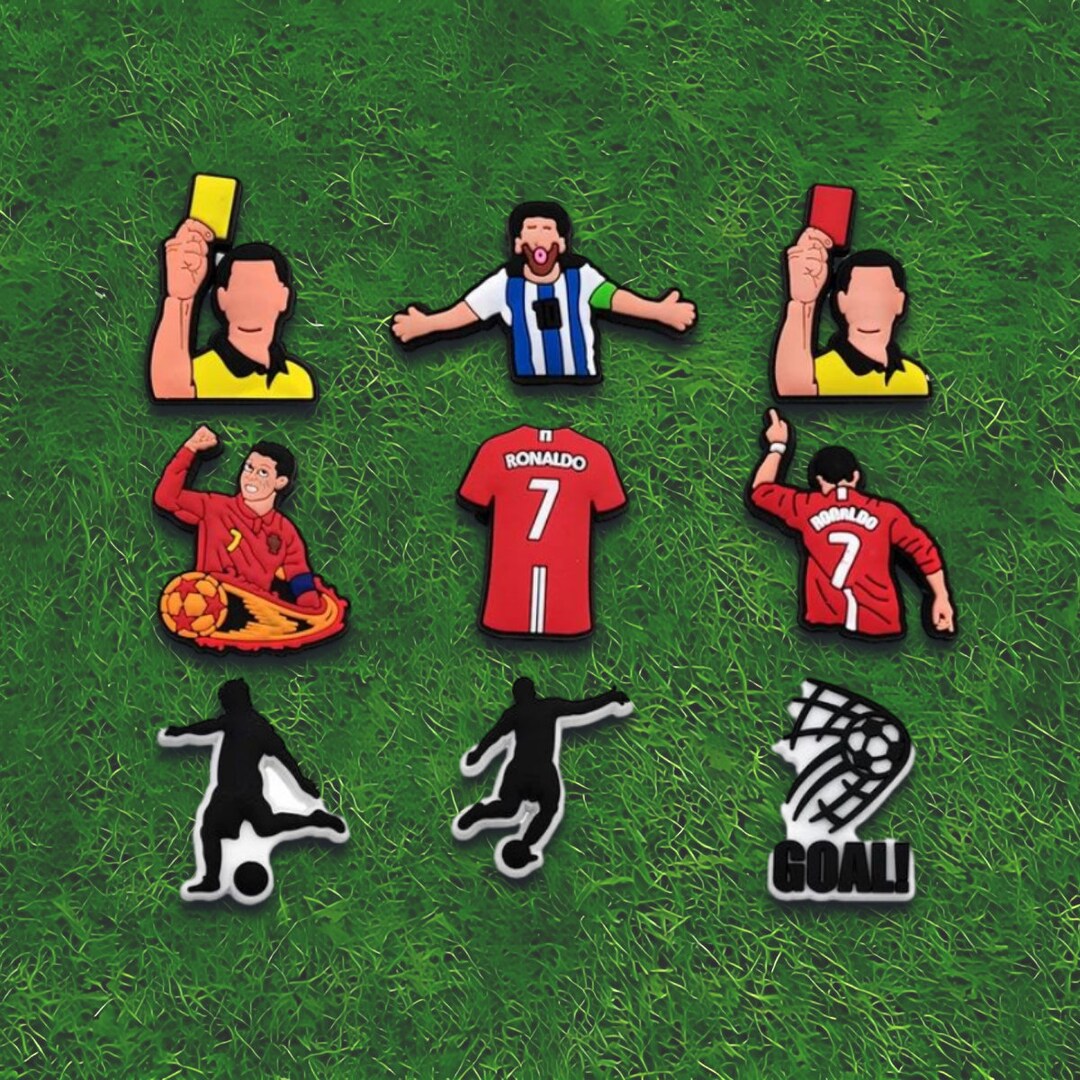 Ronaldo Soccer Charms PVC Clog Pins Jibbitz Party Birthday Gifts ...