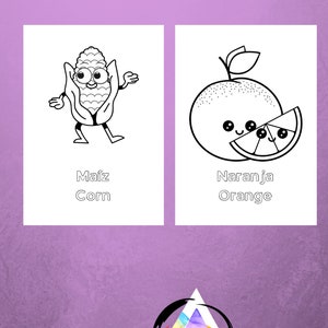 30 Hojas De Colorear Imprimible, Libro De Colorear De Frutas Y ...