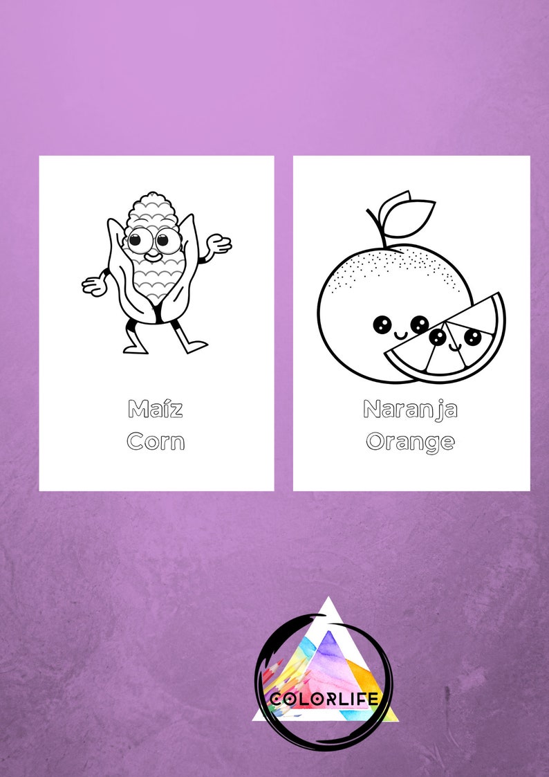 30 Hojas De Colorear Imprimible, Libro De Colorear De Frutas Y ...