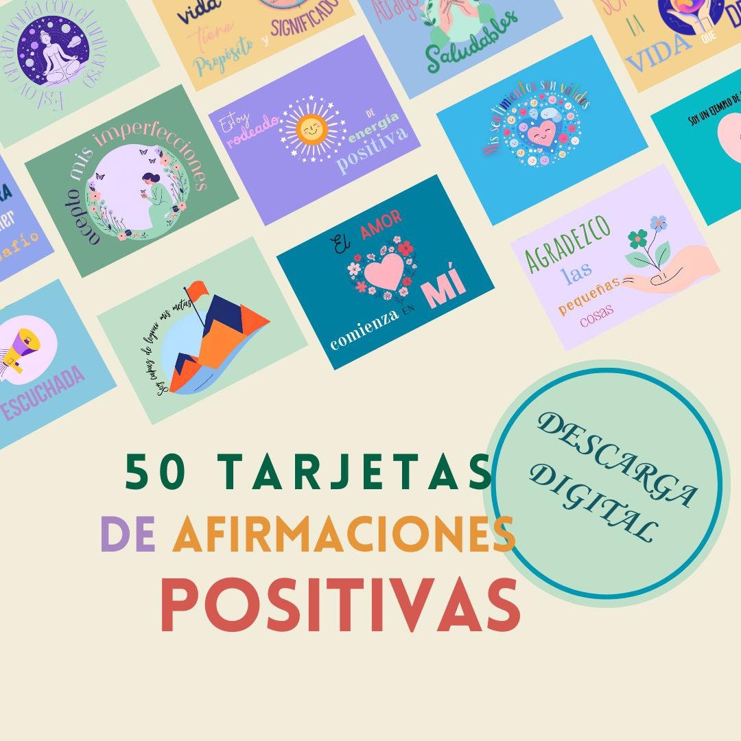 50 Tarjetas De Afirmaciones Digitales, Palabras Positivas Para ...