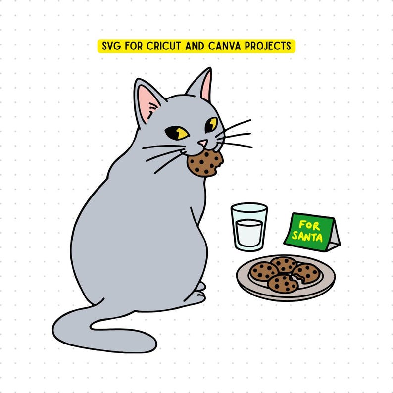 Cat Caught Eating Cookies SVG - Etsy