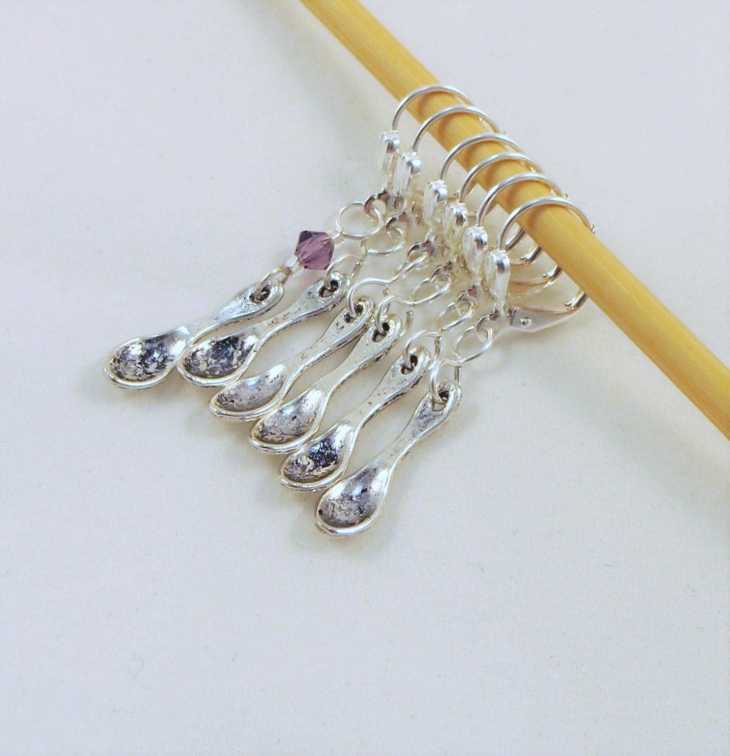 Spoon Stitch Markers for Crochet or Knitting - Set of 6 - MADE TO ORDER ...