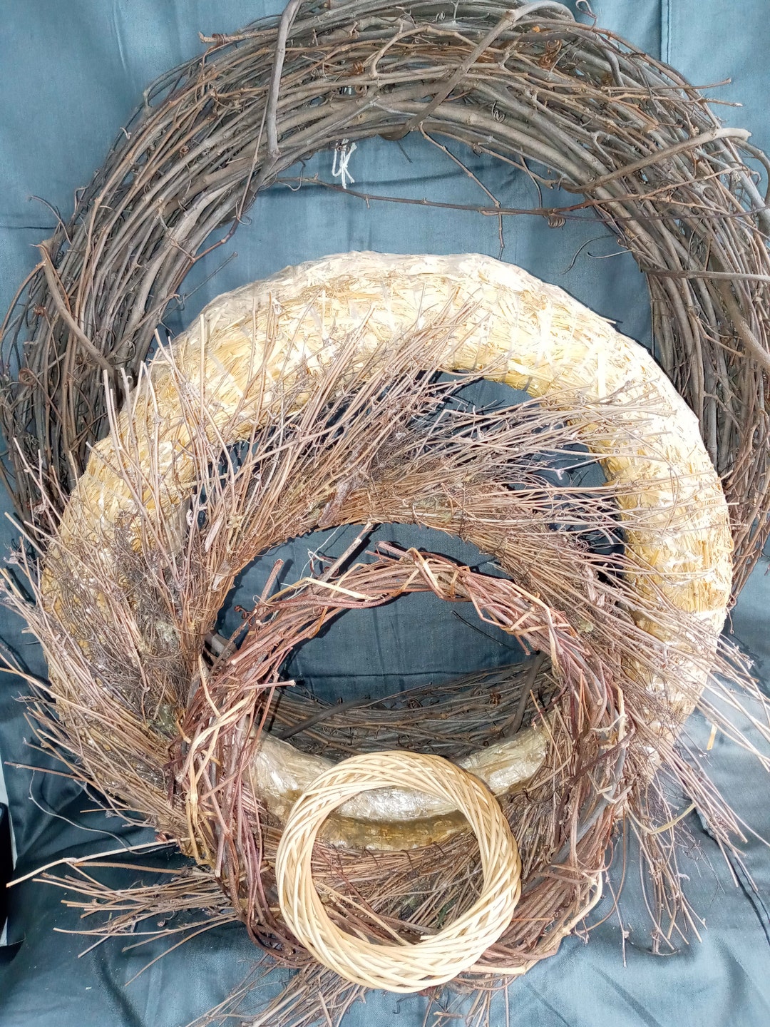 Lot of 6 Vintage Upcycled Wreath Forms Grapevine 24 Inch 10 Inch ...