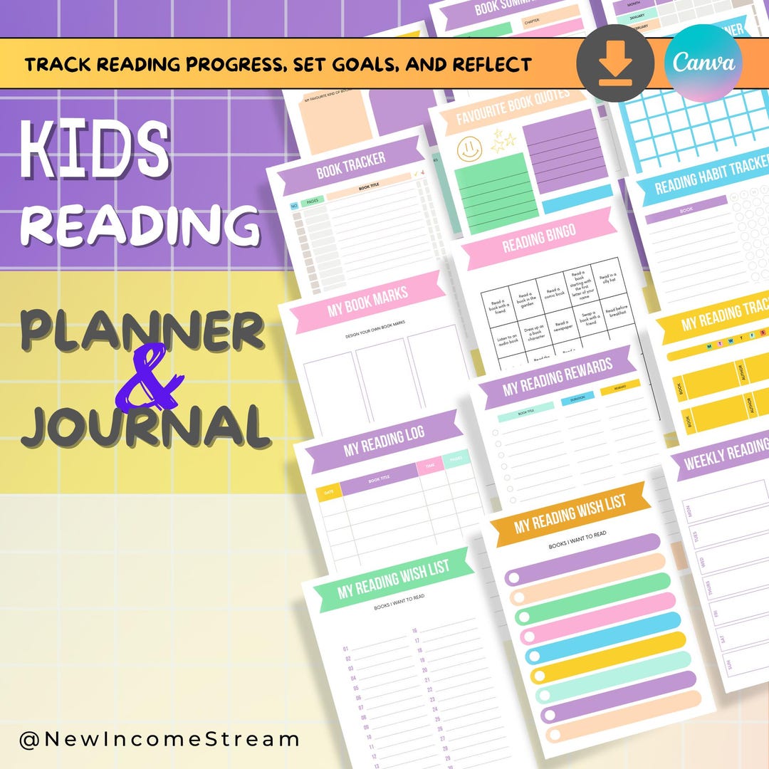 Kids Reading Planner | Kids Reading Tracker | Done for You Reading Log ...