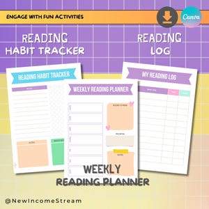 Kids Reading Planner | Kids Reading Tracker | Done for You Reading Log ...