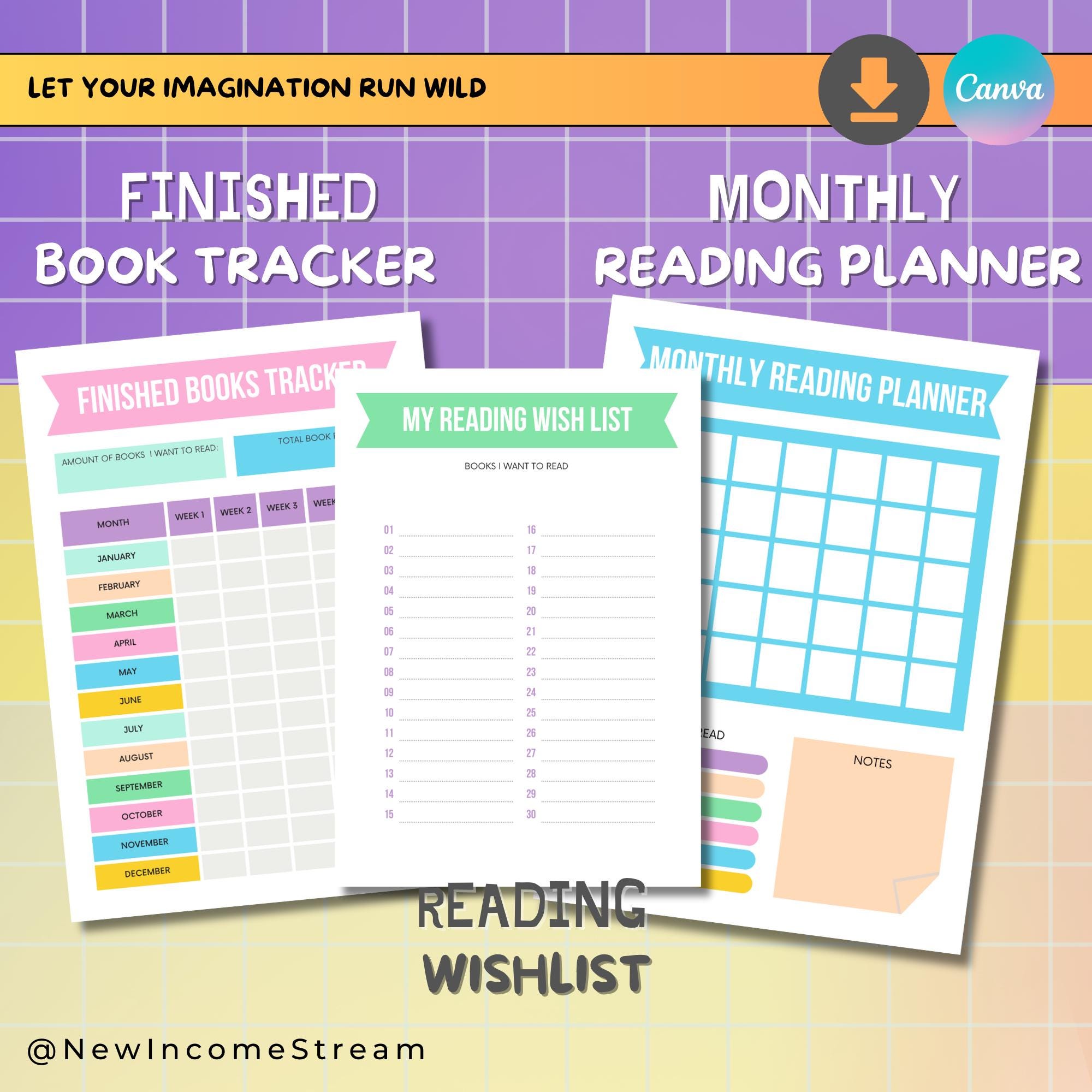Kids Reading Planner | Kids Reading Tracker | Done for You Reading Log ...