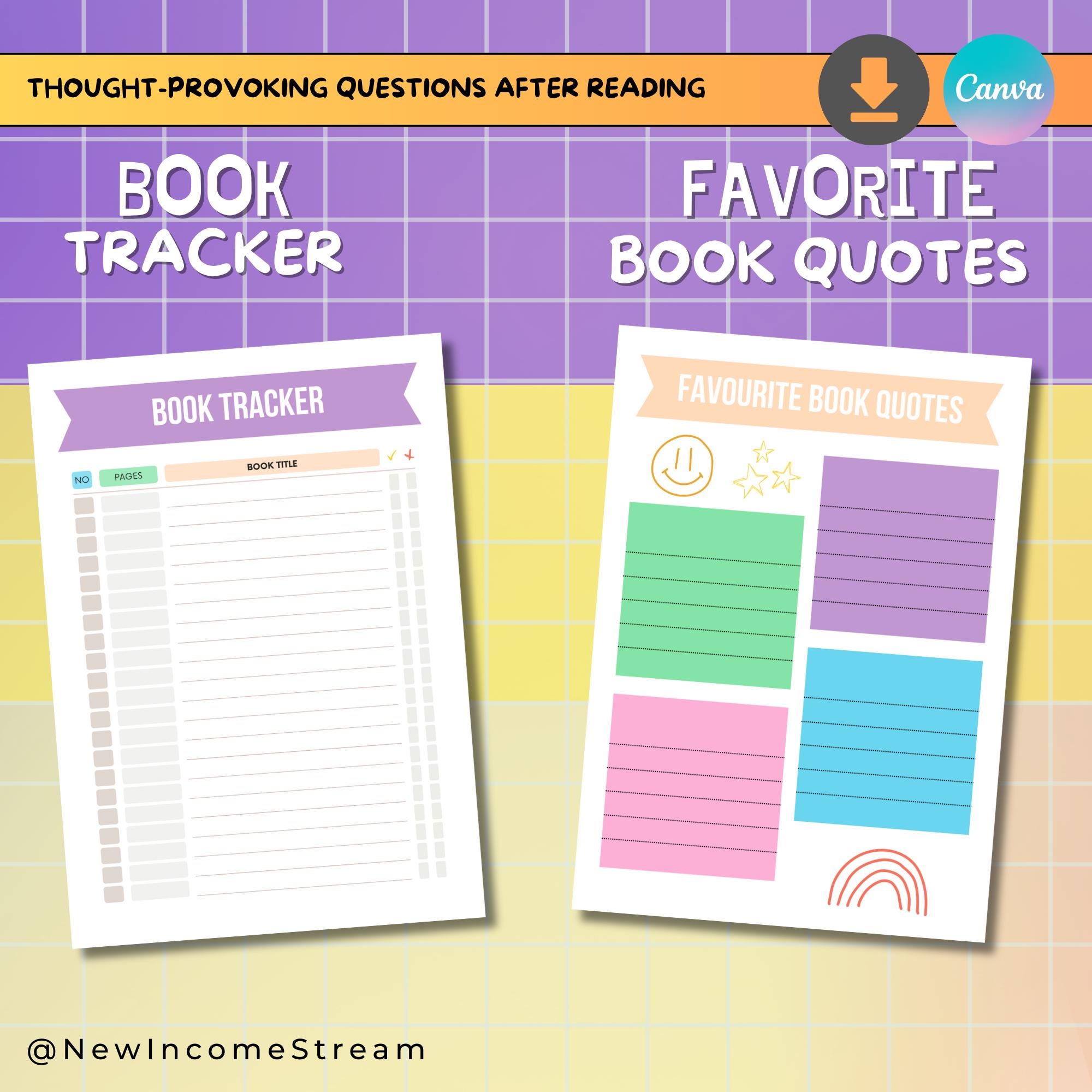 Kids Reading Planner | Kids Reading Tracker | Done for You Reading Log ...