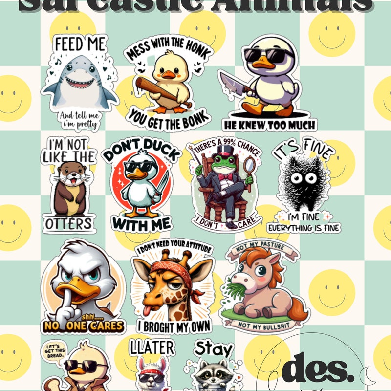 Animal Stickers - Etsy