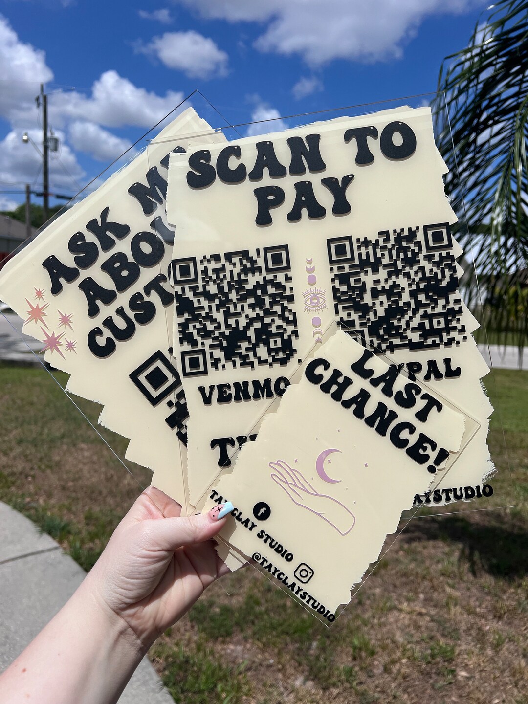 Scan to Pay Acrylic Sign With Standard Stand Vendor Decor Vendor Signs ...